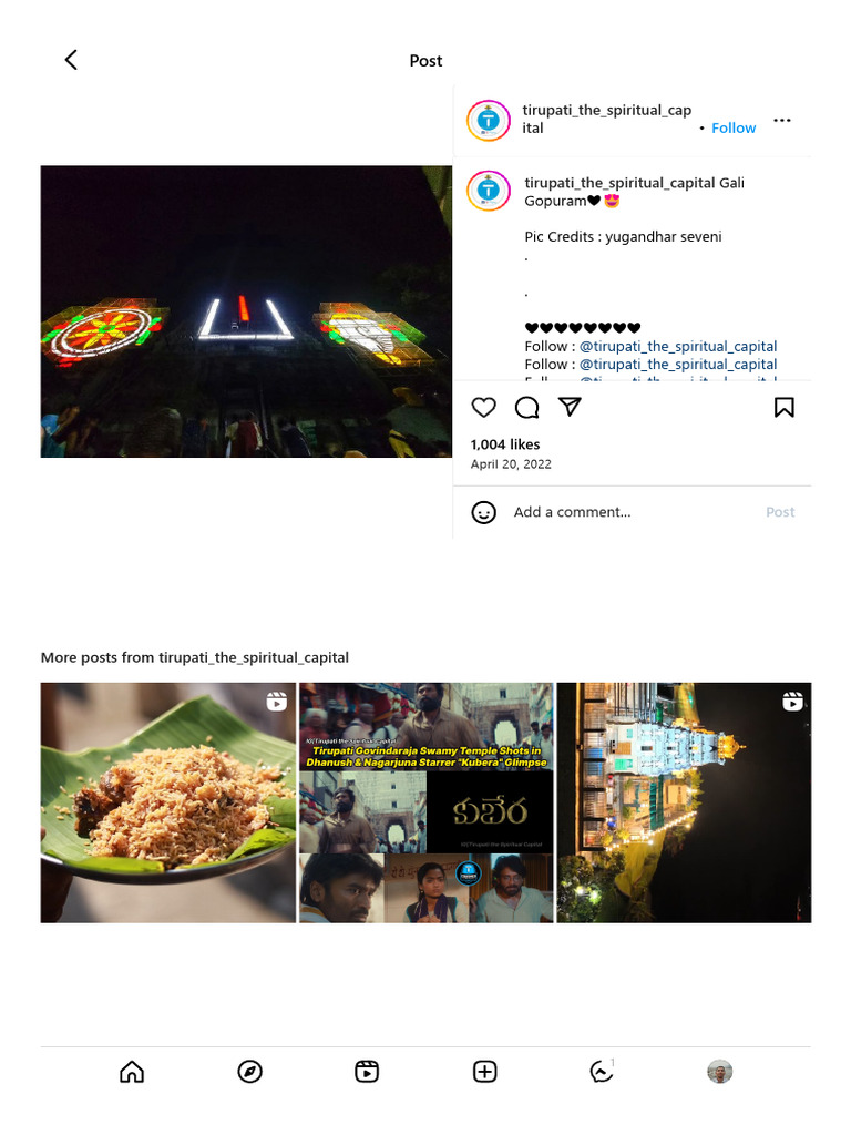 Tirupati - The - Spiritual - Cap Ital: Follow | PDF