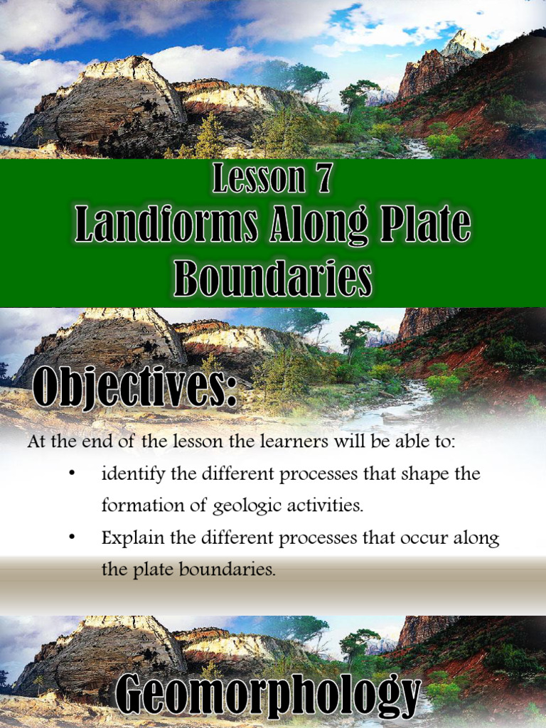 1 7 Landforms Along Plate Boundaries | PDF | Erosion | Valley