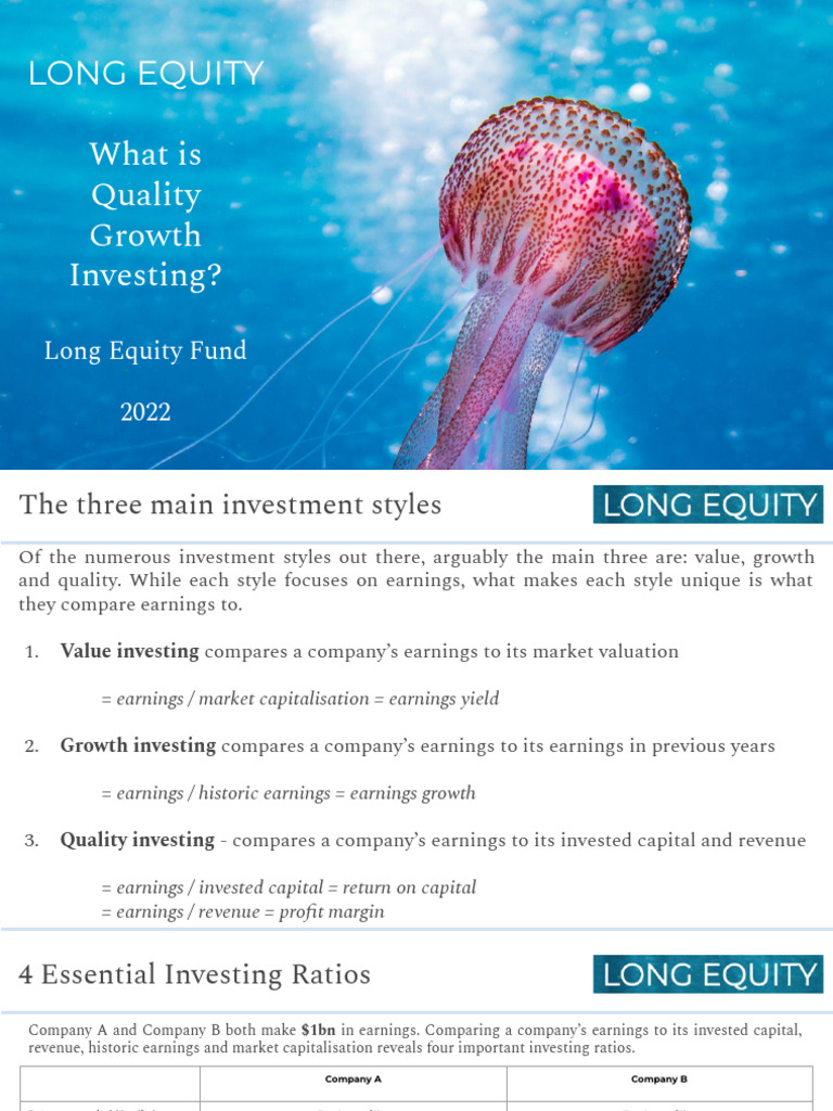 Quality Growth Investing Explained | PDF | Investing | Dividend