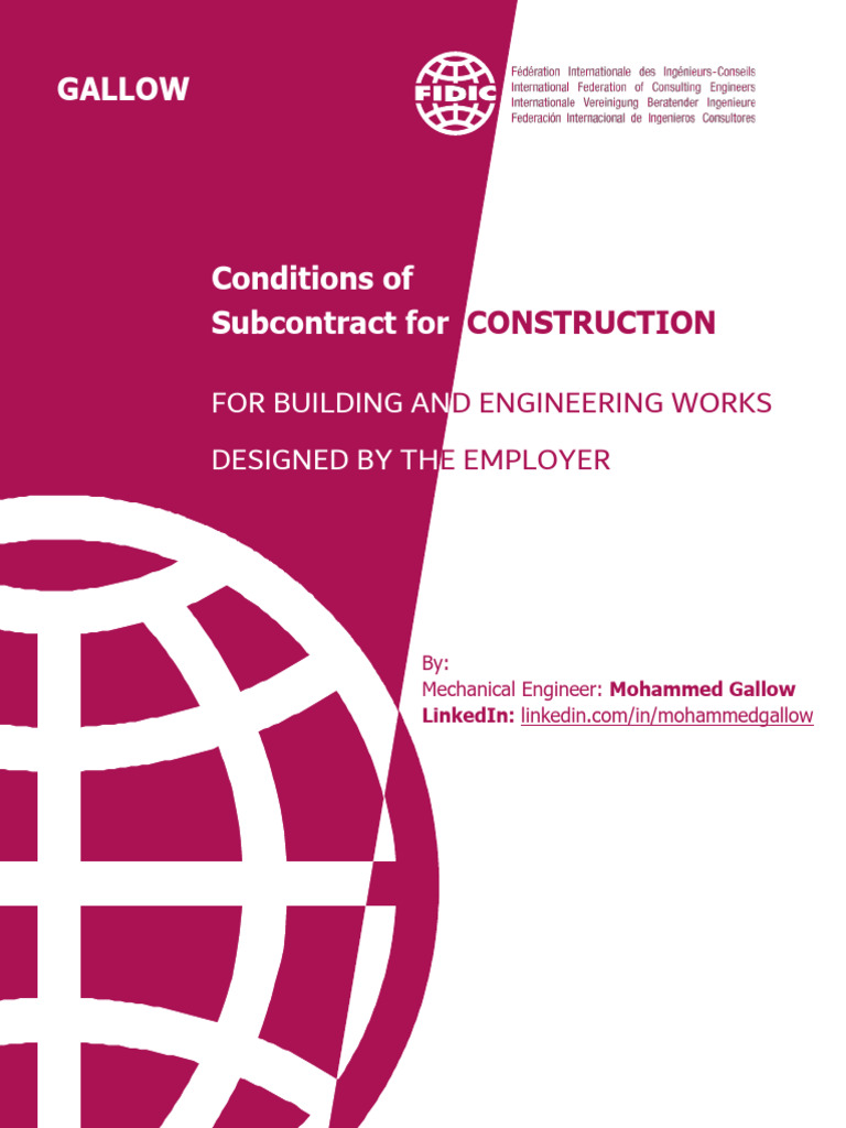 FIDIC Subcontract Conditions Overview | PDF | Subcontractor | Indemnity