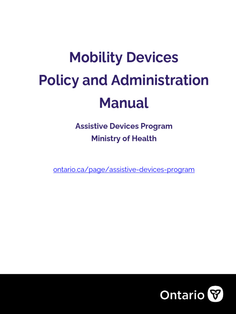 Moh Adp Policy and Administration Manual Mobility Devices 2023 07 01 | PDF | Wheelchair