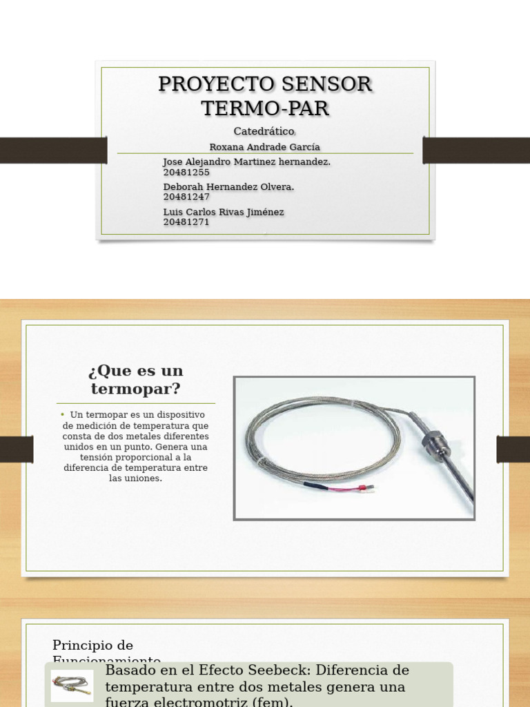Presentacion de Proyecto Sensor LM35 | PDF | Par termoeléctrico | Sensor