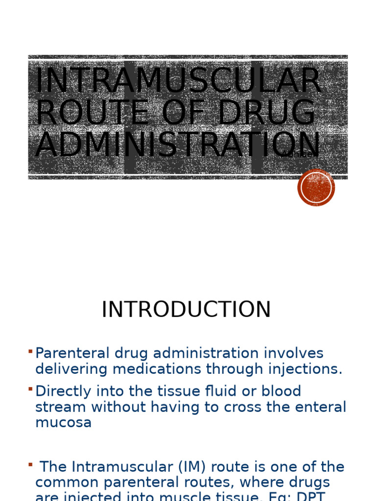 Intramuscular Drug Administration Guide | PDF | Science & Mathematics