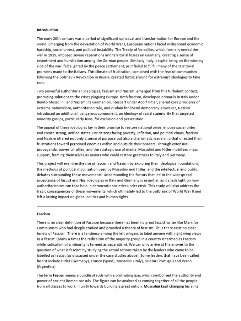 Rise of Fascism and Nazism in Europe | PDF | Cost Of Living | Fascism