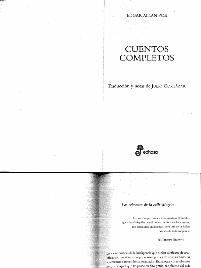 Poe, E. Cuentos Completos. Selección | PDF | Edgar Allan Poe