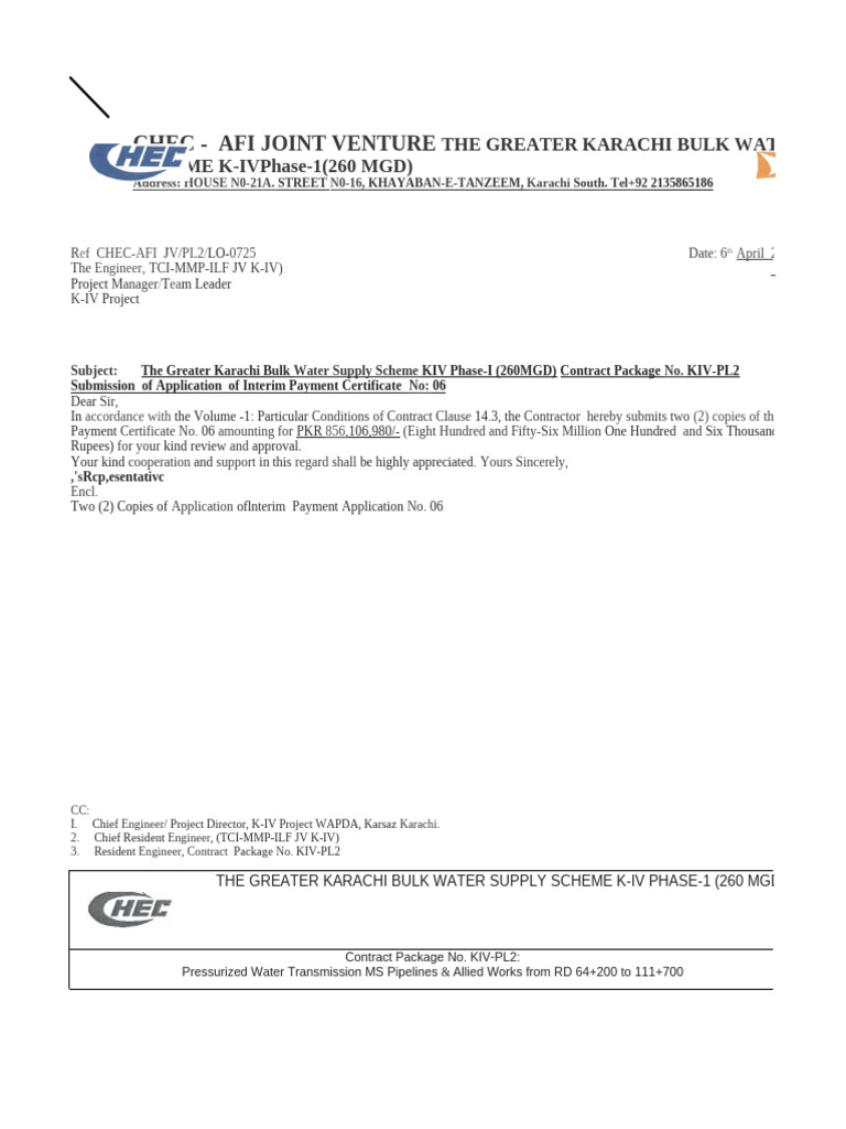 Payment Request for K-IV Project | PDF | Business Law