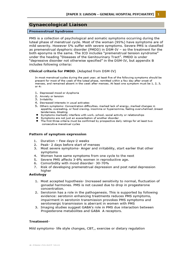 Liaison Psychiatry Hospital Psychiatry Mrcpsych Notes | PDF ...