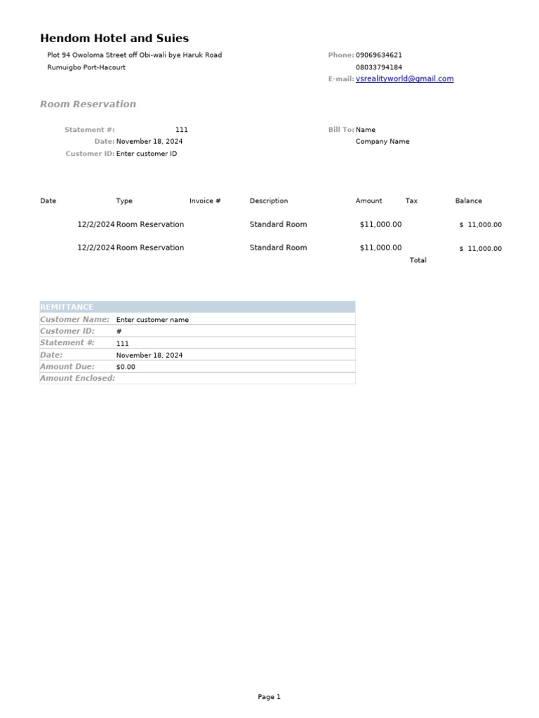 Billing Statement 1 | PDF