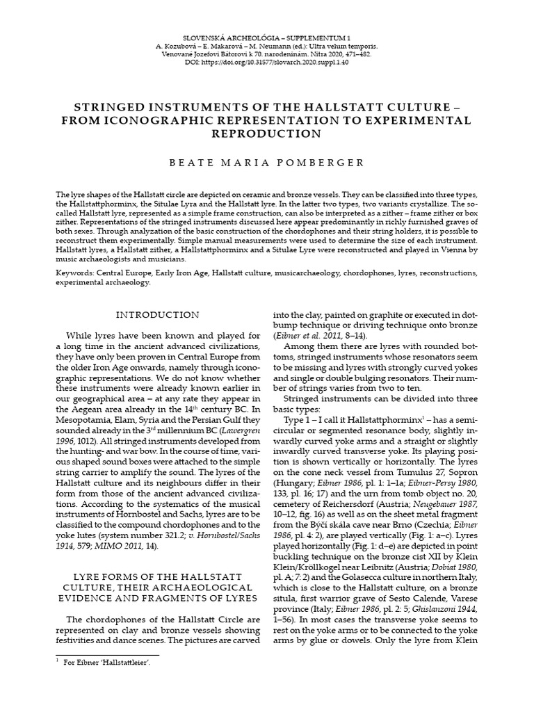 Stringed Instruments of The Hallstatt Cu | PDF | String Instruments ...