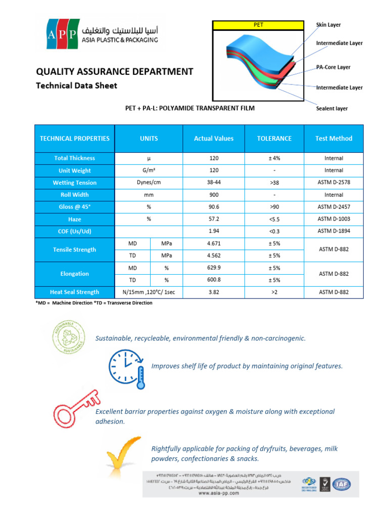 TDS Pet + Pa | PDF | Industrial Processes | Secondary Sector Of The Economy