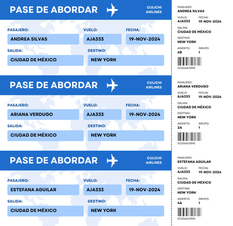 Boletos de avión Ciudad de México - NY | PDF | Aviación | Aeronave