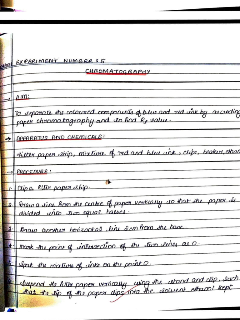 Chromato Graphy Practical Record | PDF | Science & Mathematics