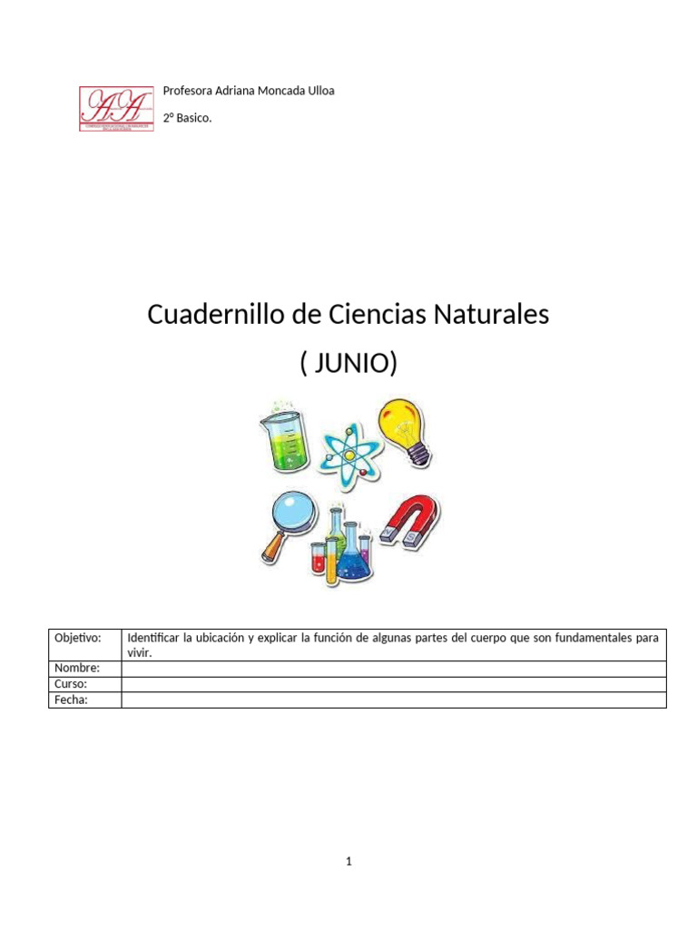 2° Basico Cuadernillo de Ciencias Junio 1 | PDF
