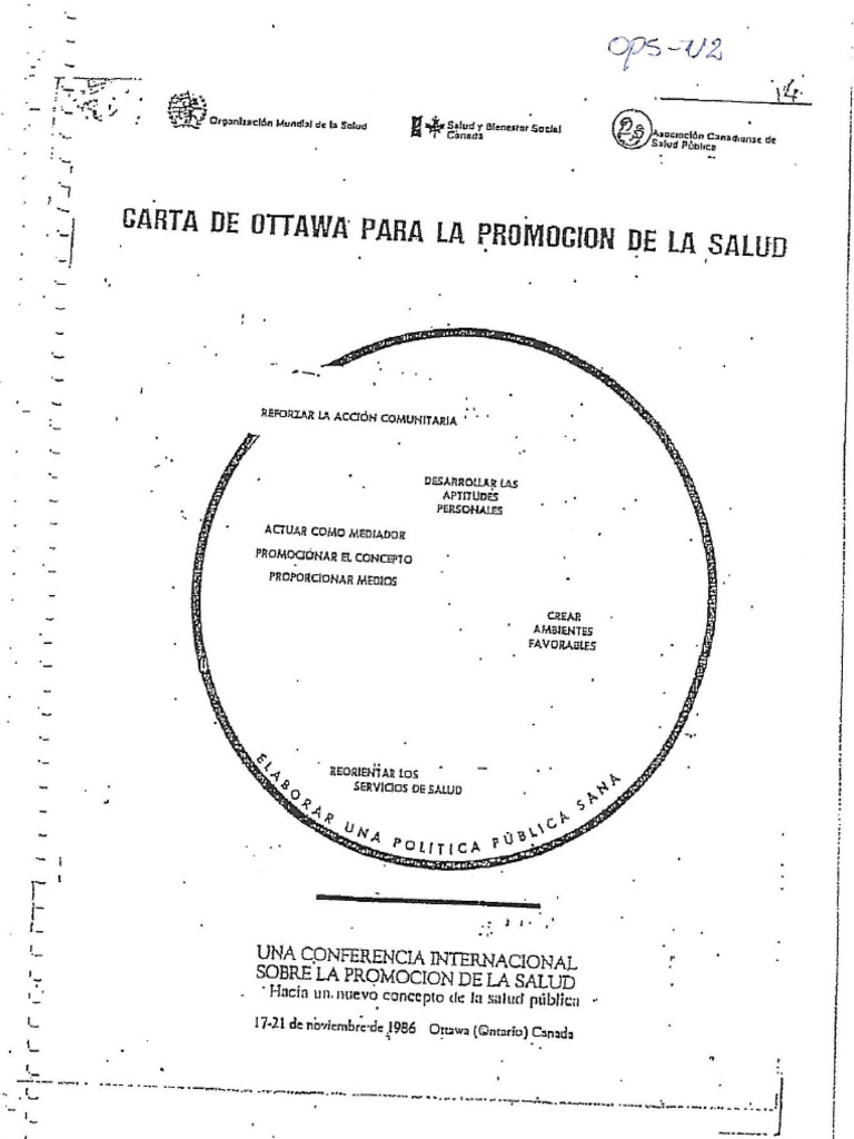 U2 - OPS (1996) Carta de Ottawa para La Promoción de La Salud y ...