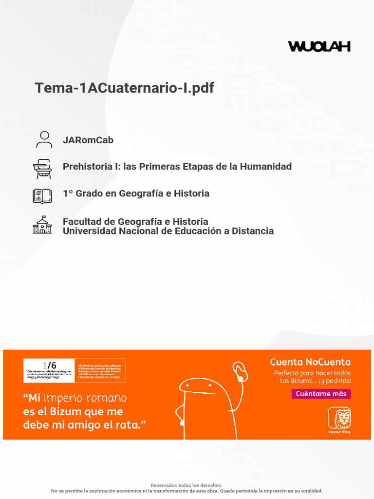 Tema 1A Prehistoria 1 | PDF | Cuaternario | pleistoceno