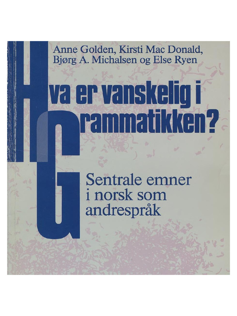 Hva Er Vanskelig I Grammatikken | PDF