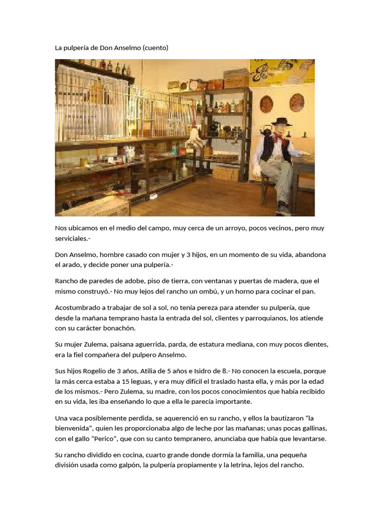 La pulpería de Don Anselmo | PDF