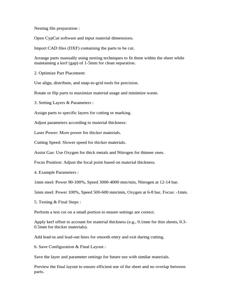 Nesting File Preparation | PDF