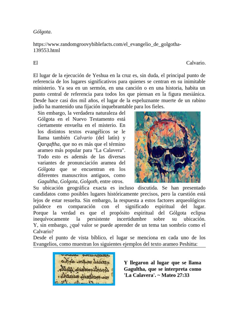 El Golgota | PDF | Jesús | Paraíso
