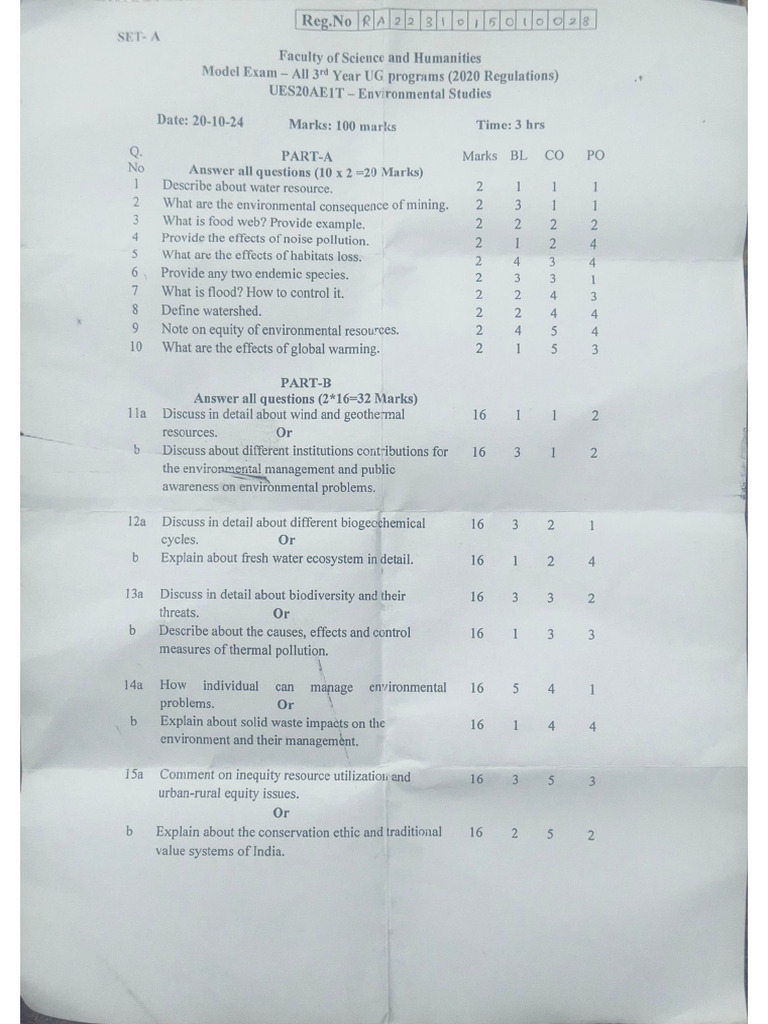 Model Question Papers | PDF