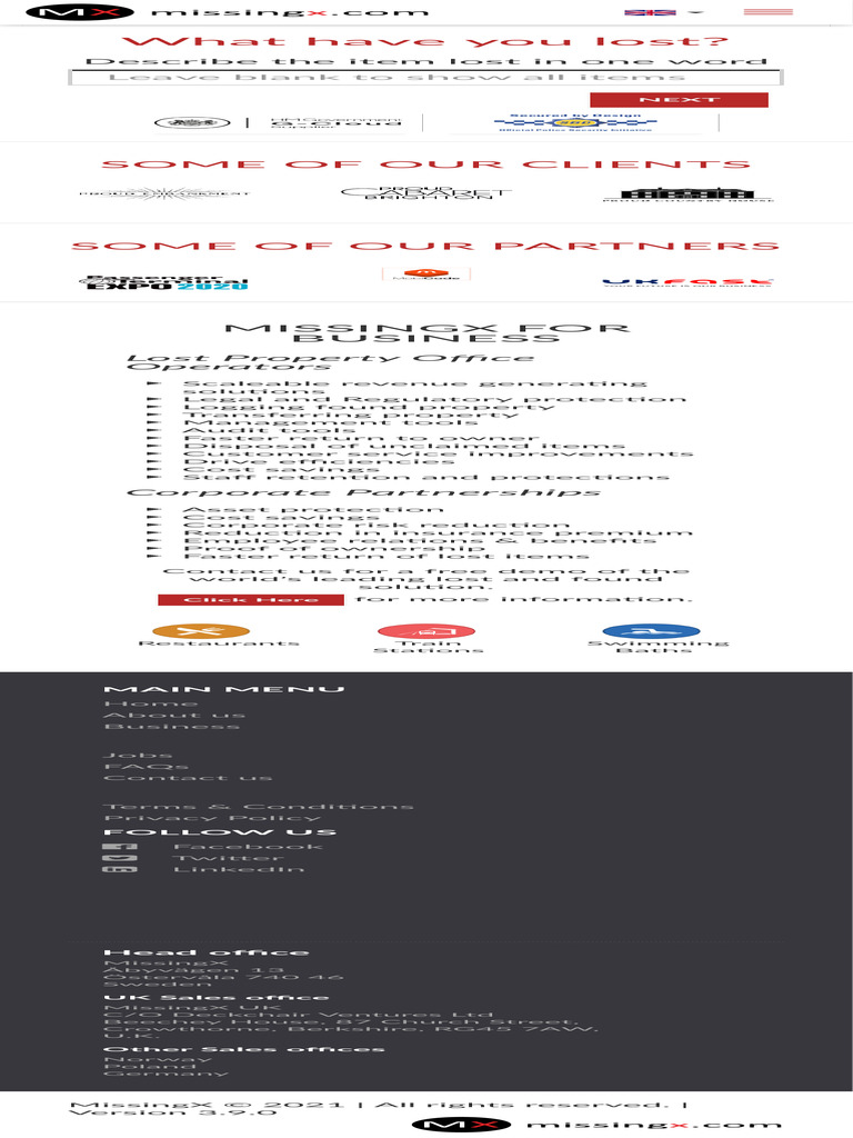 Online Lost and Found Property Management Software, Platform MissingX ...