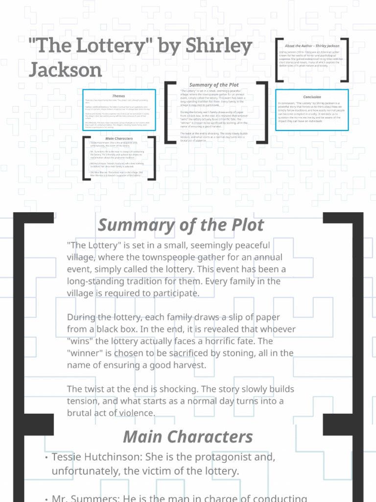 The Lottery by Shirley Jackson | PDF
