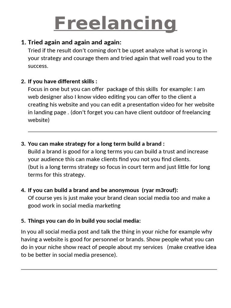 Freelancing | PDF | Human Communication