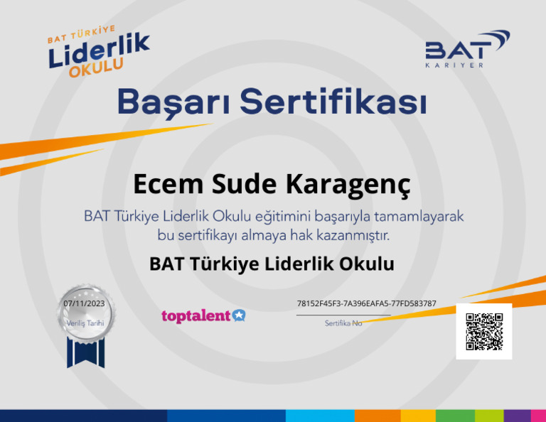 BAT Turkiye Liderlik Okulu BAT Turkiye Liderlik Okulu Ecem Sude ...