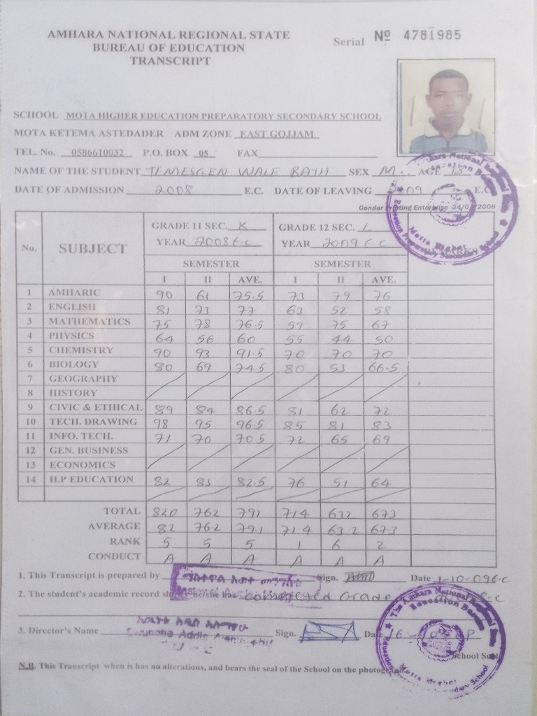 12 Grade Transcript | PDF
