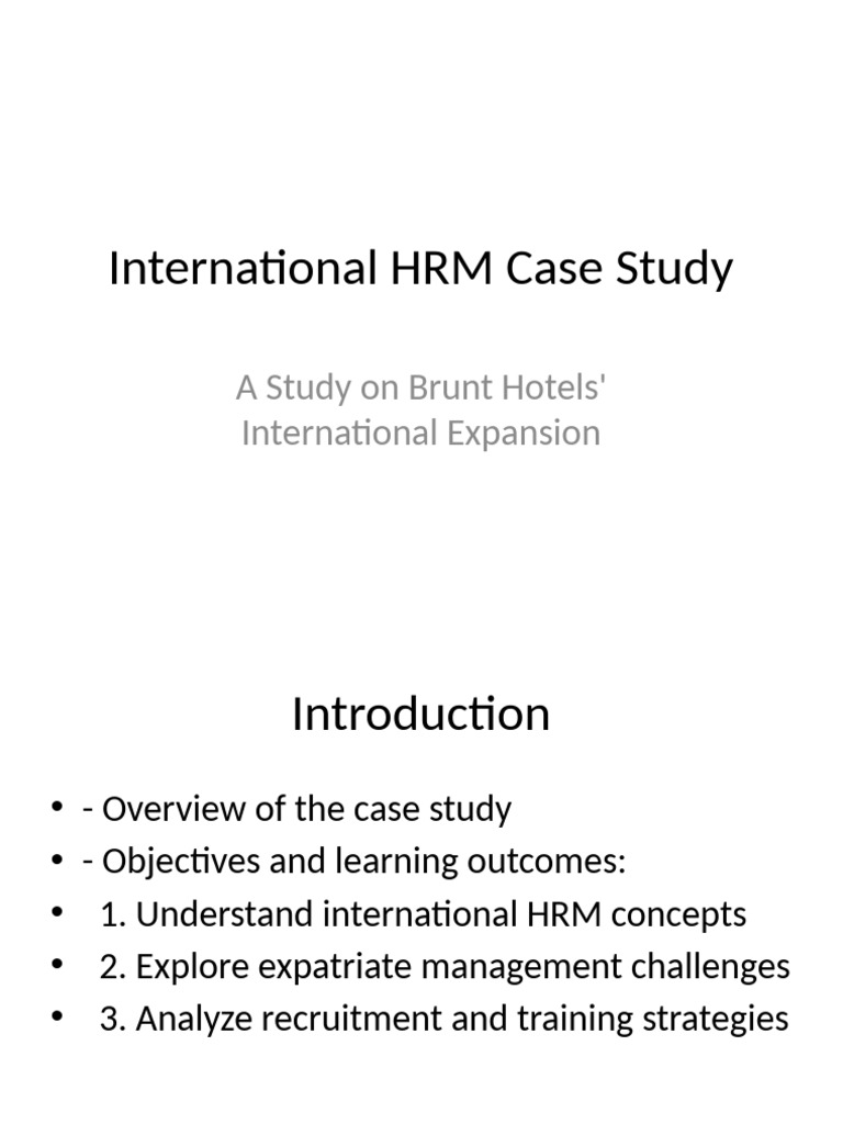 International HRM Case Study | PDF | Career & Growth | Business