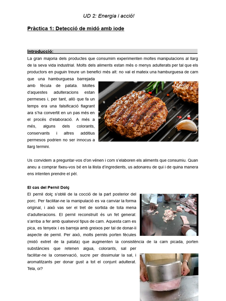 Pràctica Lab. 1 UD2 Midó Als Embutits | PDF