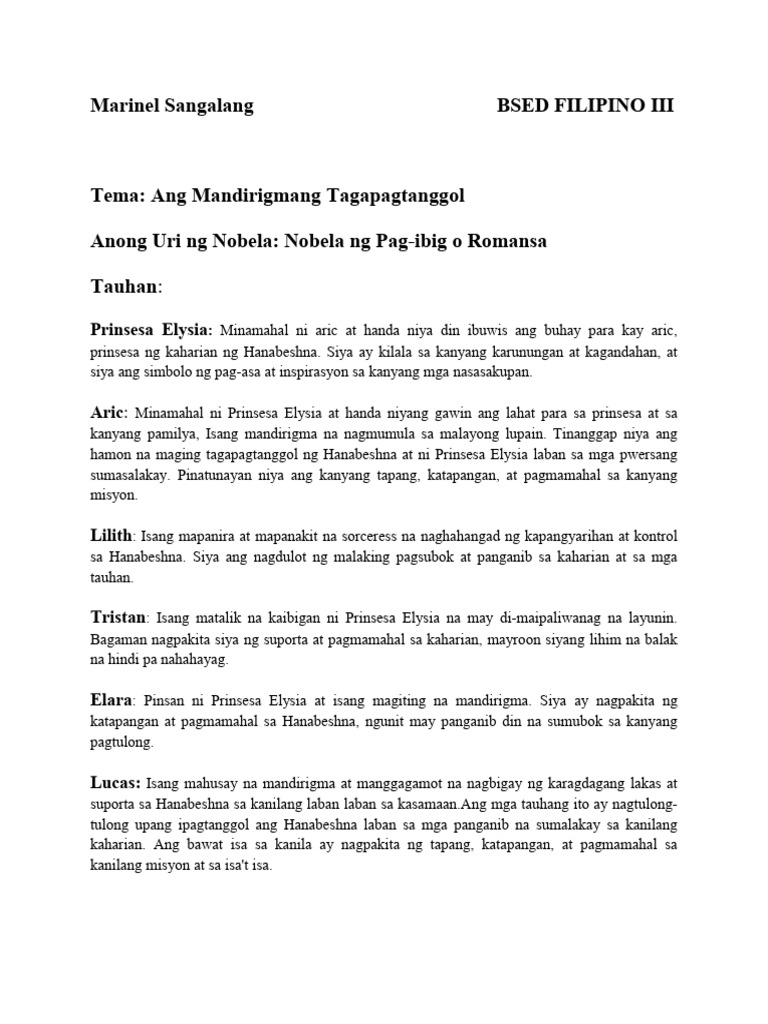 Maikling Kwento Nobela | PDF