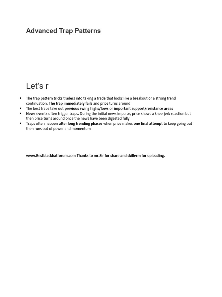 3 Advanced Trap Patterns | PDF | Business