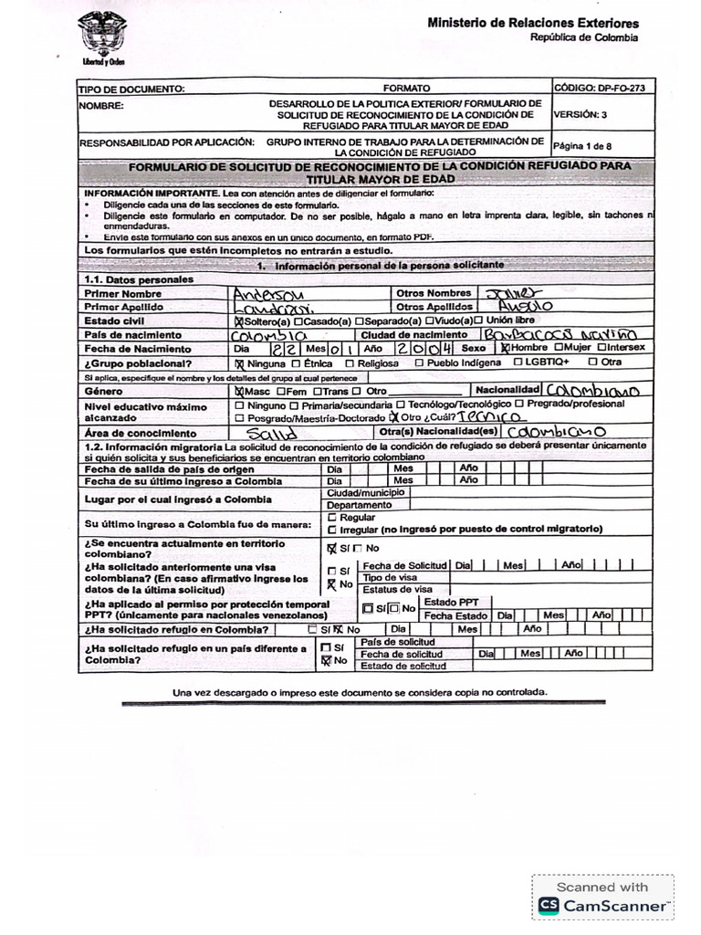 Documentos de Refugiados | PDF