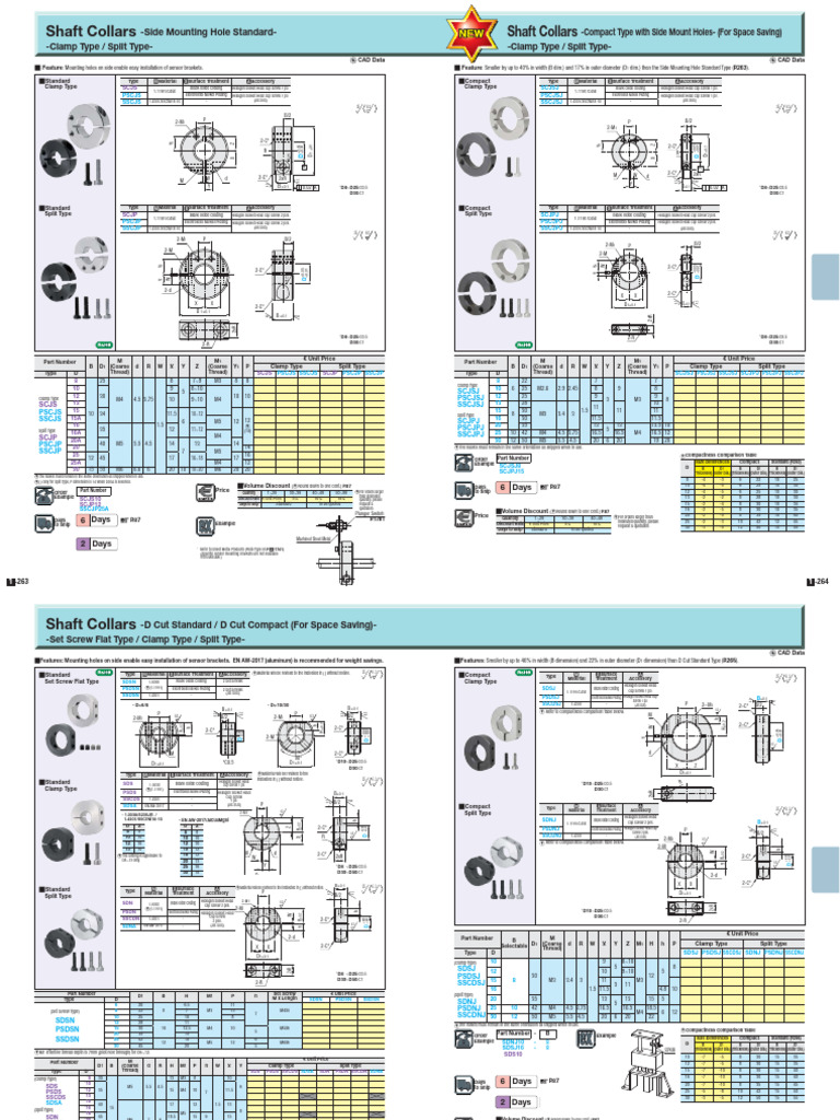 Shaft Collars: Compact & Standard Types | PDF | Screw | Metalworking