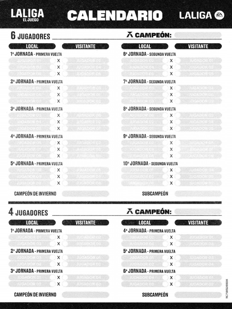 Plantilla Juego La Liga | PDF