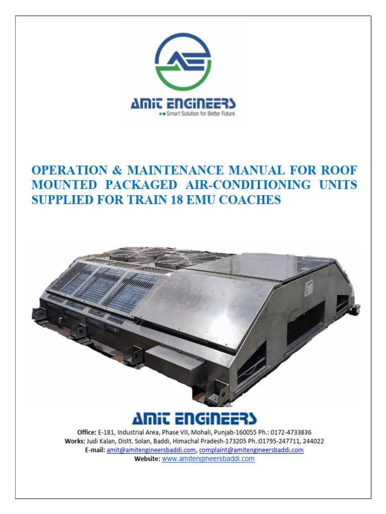 Operation & Maintenance Manual For Roof Mounted Packaged Air ...