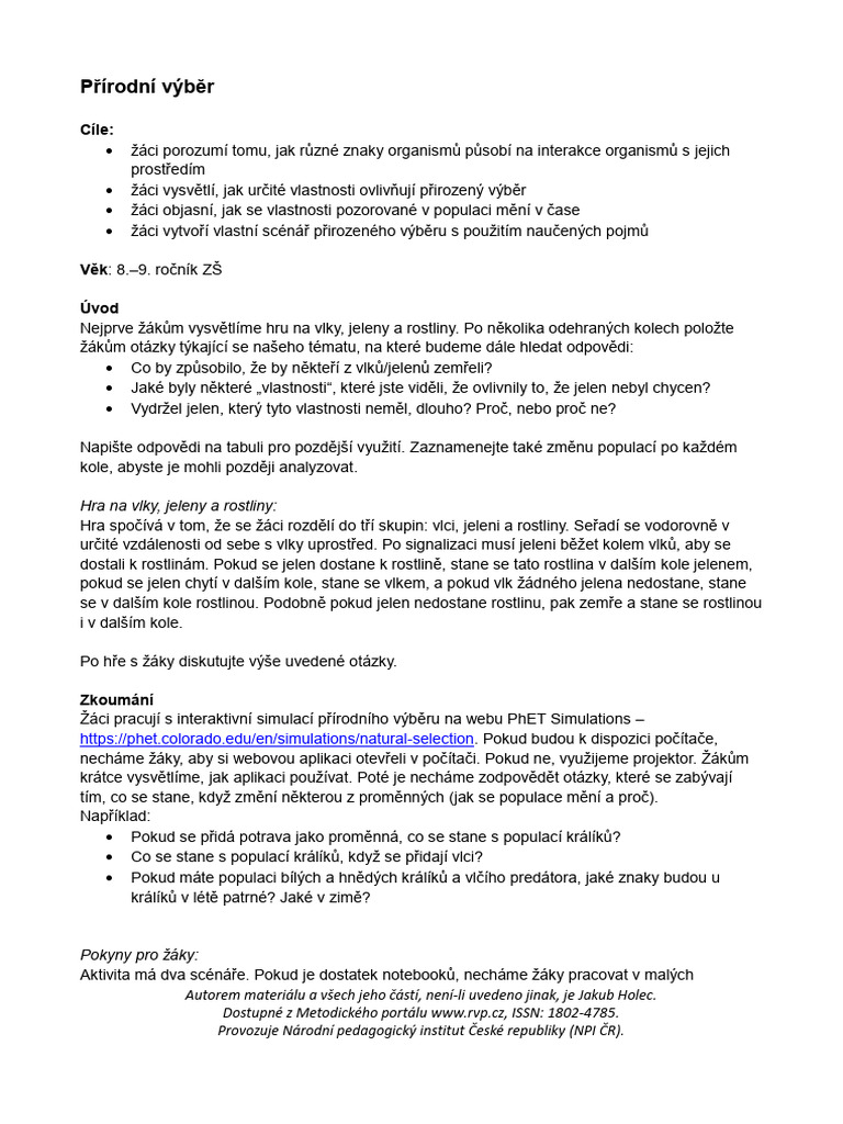 Prirodni Vyber | PDF
