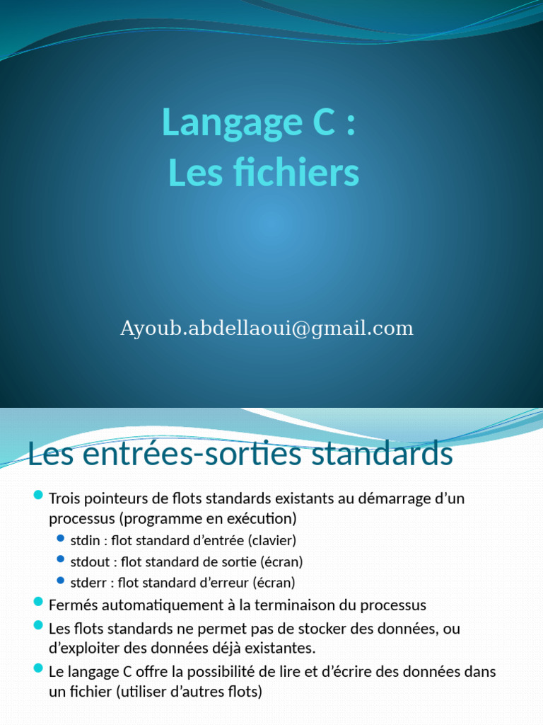 Les Fichiers | PDF | Pointeur (programmation) | Fichier informatique