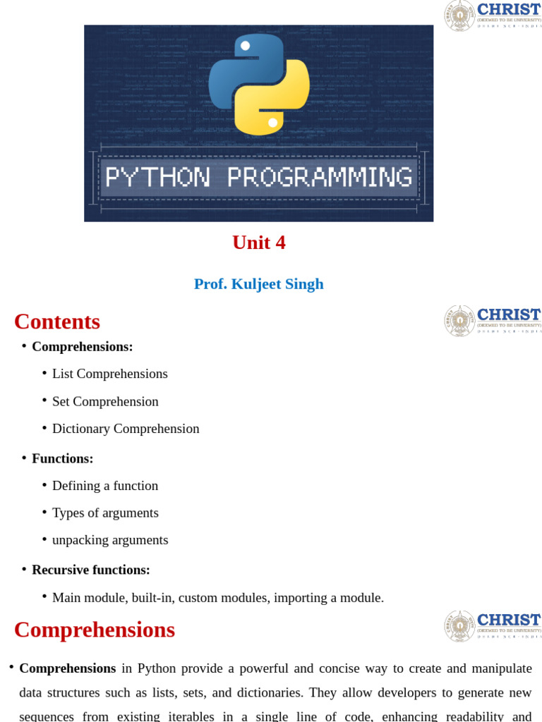 Python Unit 4 | PDF | Parameter (Computer Programming) | Recursion Python Unit 4 | PDF | Parameter (Computer Programming) | Recursion