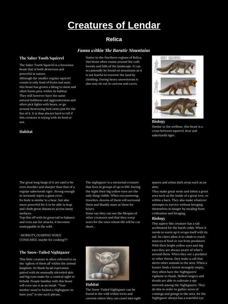 Creatures of Lendar Private | PDF | Tiger