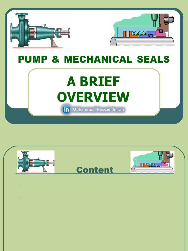 Pump and Mechanical Seals | PDF | Pump | Mechanical Engineering