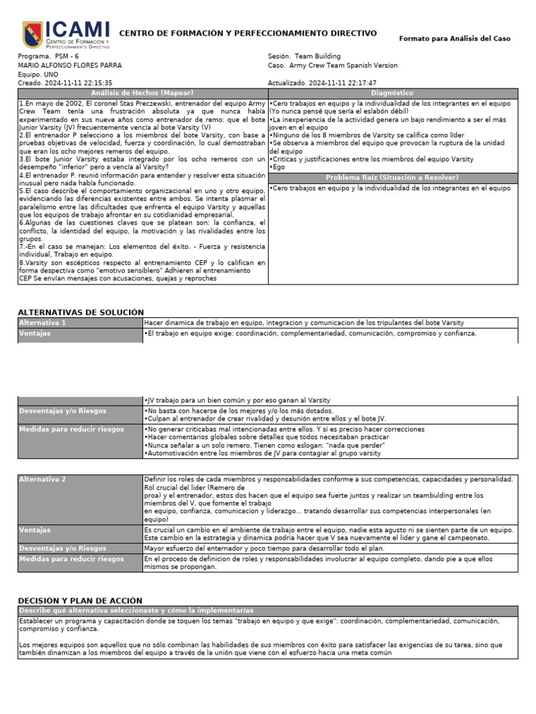 Análisis de Team Building en Remo | PDF