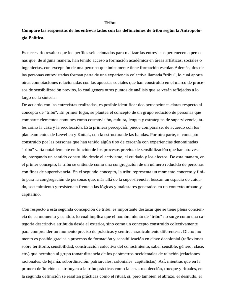 Tribu | PDF | Tribu | Experiencia