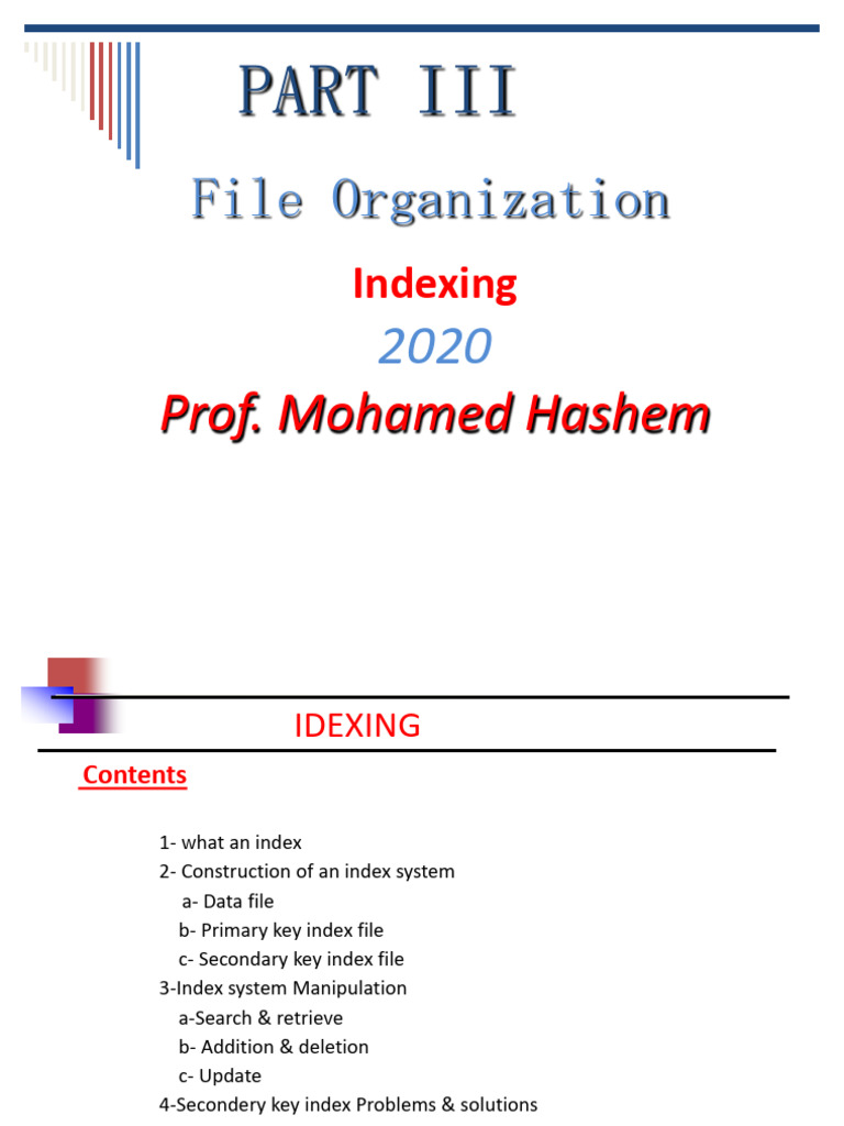 Part 2 File Organization L1&2 | PDF | Database Index | Information Retrieval