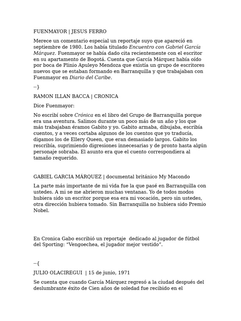 FUENMAYOR y GABO | PDF | Gabriel García Márquez