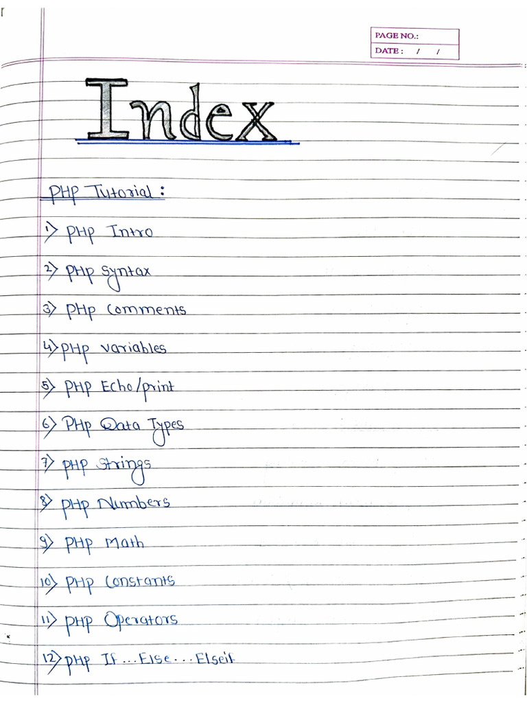 PHP Handwritten Notes | PDF
