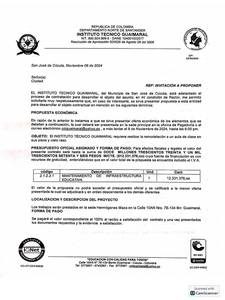 Invitacion A Proponer | PDF