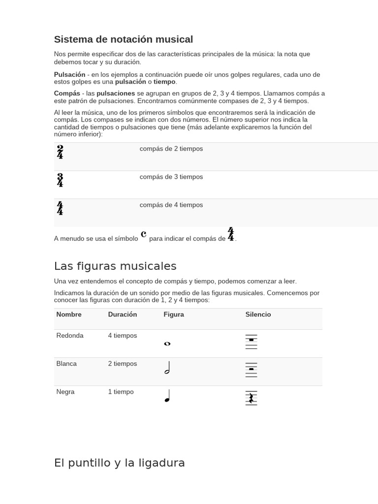 Sistema de Notación Musical | PDF | Notación musical | Ritmo y medidor