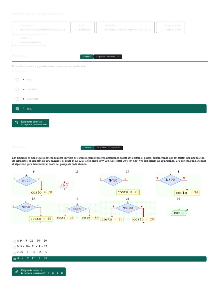 Cuestionario de Programación Básica | PDF | Programación de computadoras
